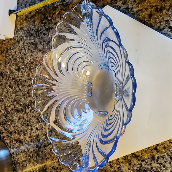 Cambridge Glass | Dining | Cambridge Caprice Blue Glass Bowl Vintage ...